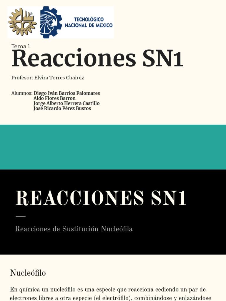Reacciones SN1 | PDF