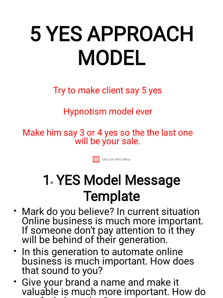 5 Yes Approach Model | PDF