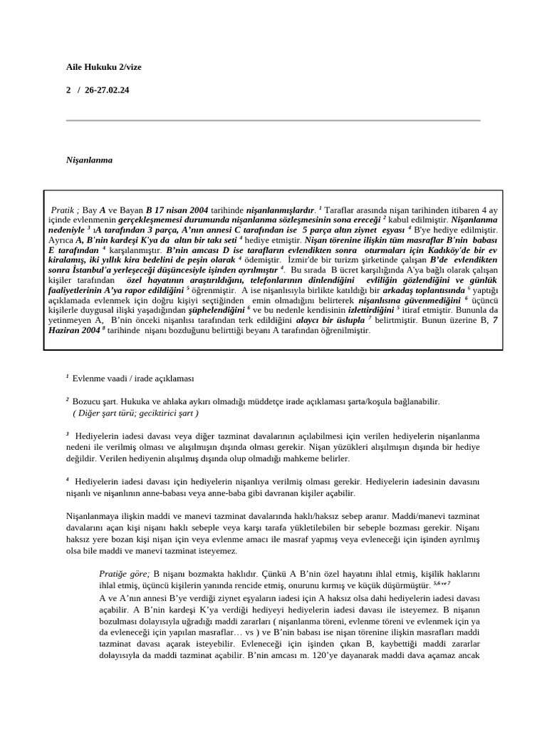 Medeni Hukuk 2 - Vize 26-27.02 | PDF