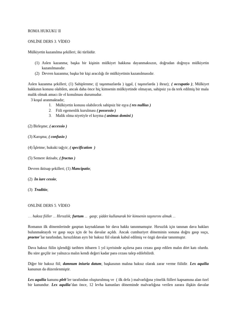 Roma II - Online Dersler | PDF