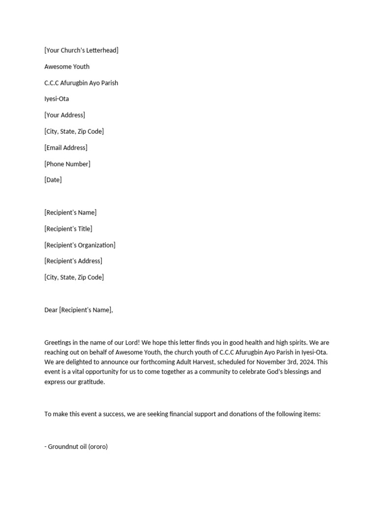 Your Church's Letter template-WPS Office | PDF