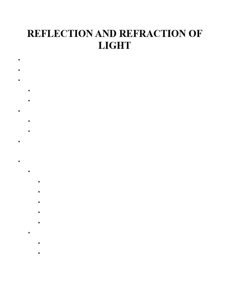 Light Reflection and Refraction Explained | PDF | Refraction ...