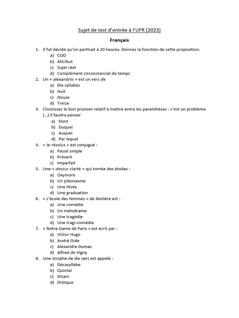 Epreuve Du Test | PDF