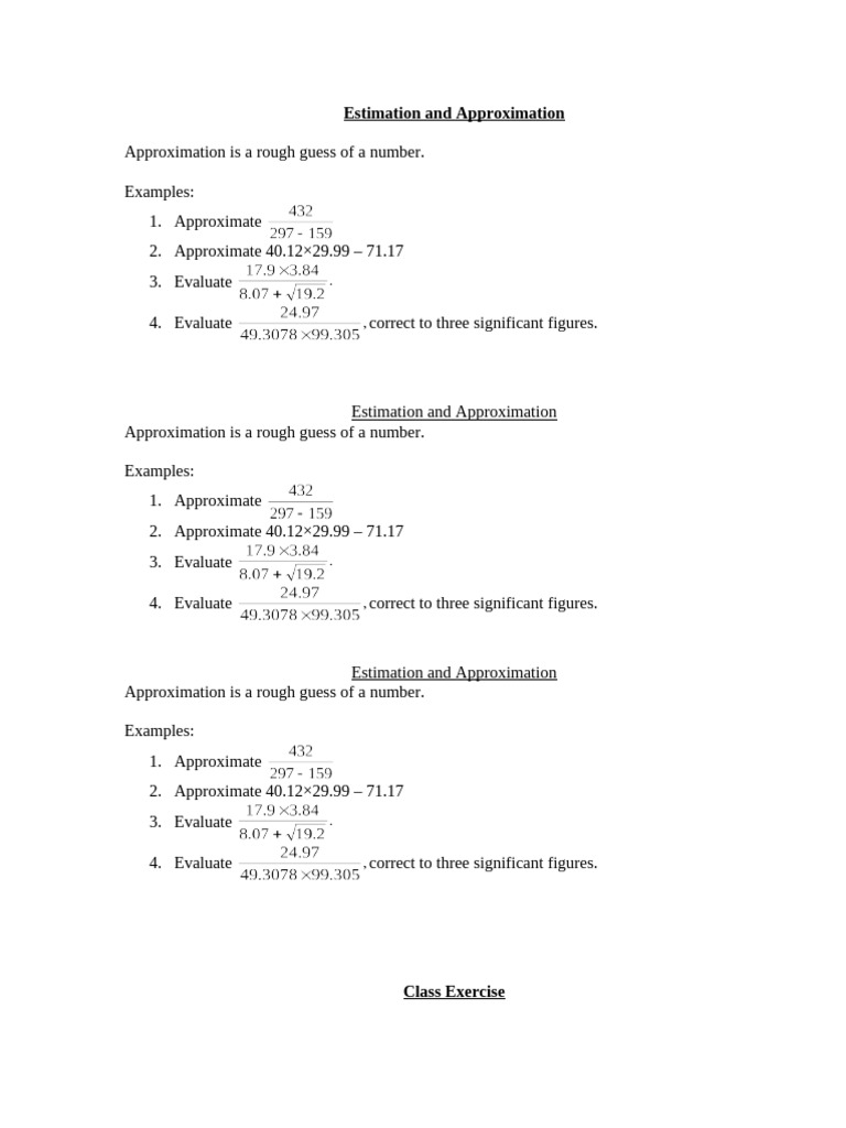 Approximation & Estimation | PDF