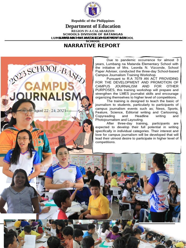 Campus Journalism Training Workshop | PDF | Journalism | Mass Media