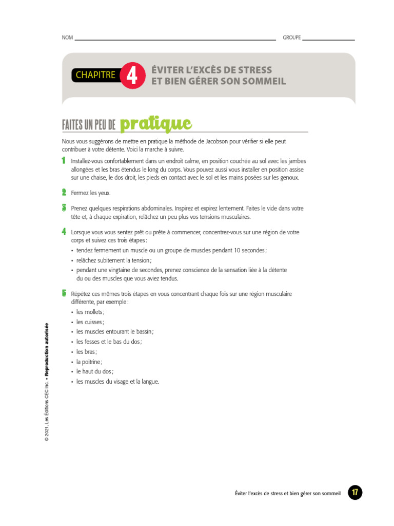 BilanStressSommeil Avousdejouer Chap4 | PDF