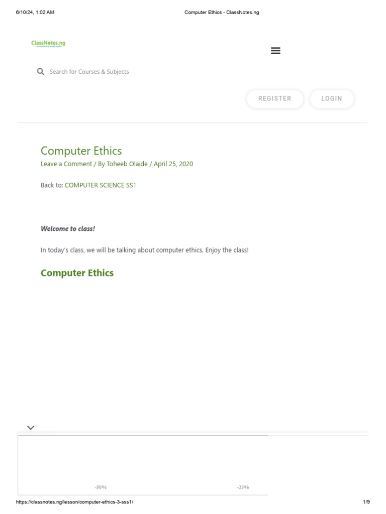 Computer Ethics - ClassNotes - NG | PDF Computer Ethics - ClassNotes - NG | PDF