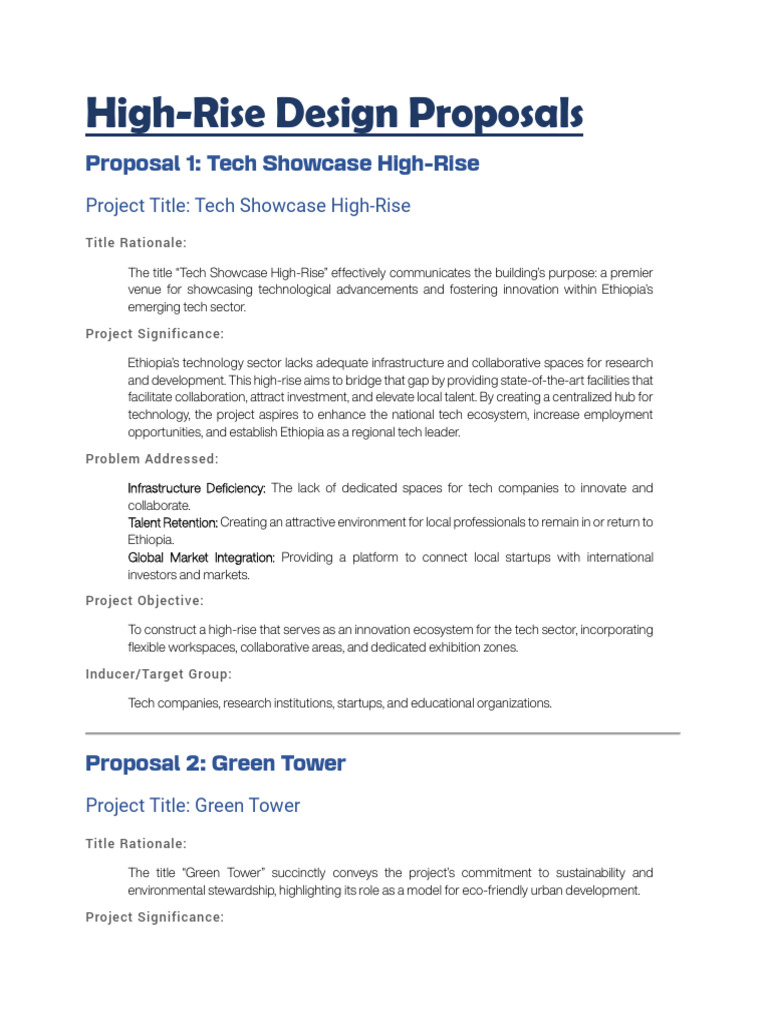 Highrise Proposals | PDF