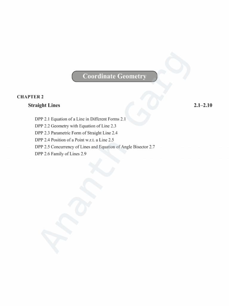 Straight Lines DPP | PDF