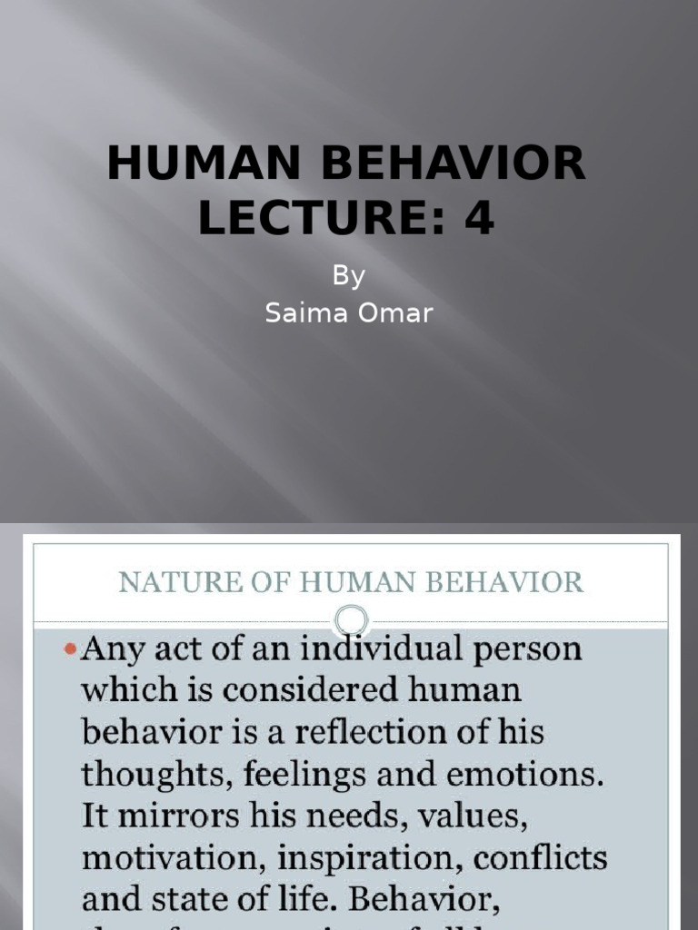Lect 02-Human Behavior | PDF
