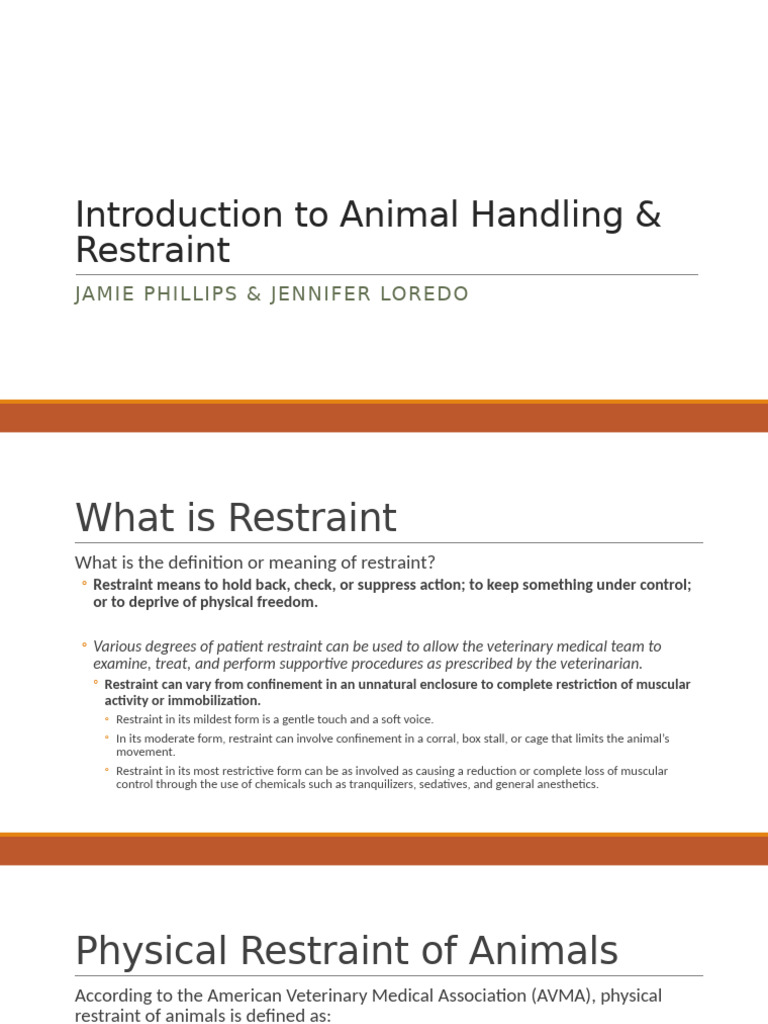 Introduction To Animal Handling & Restraint | PDF