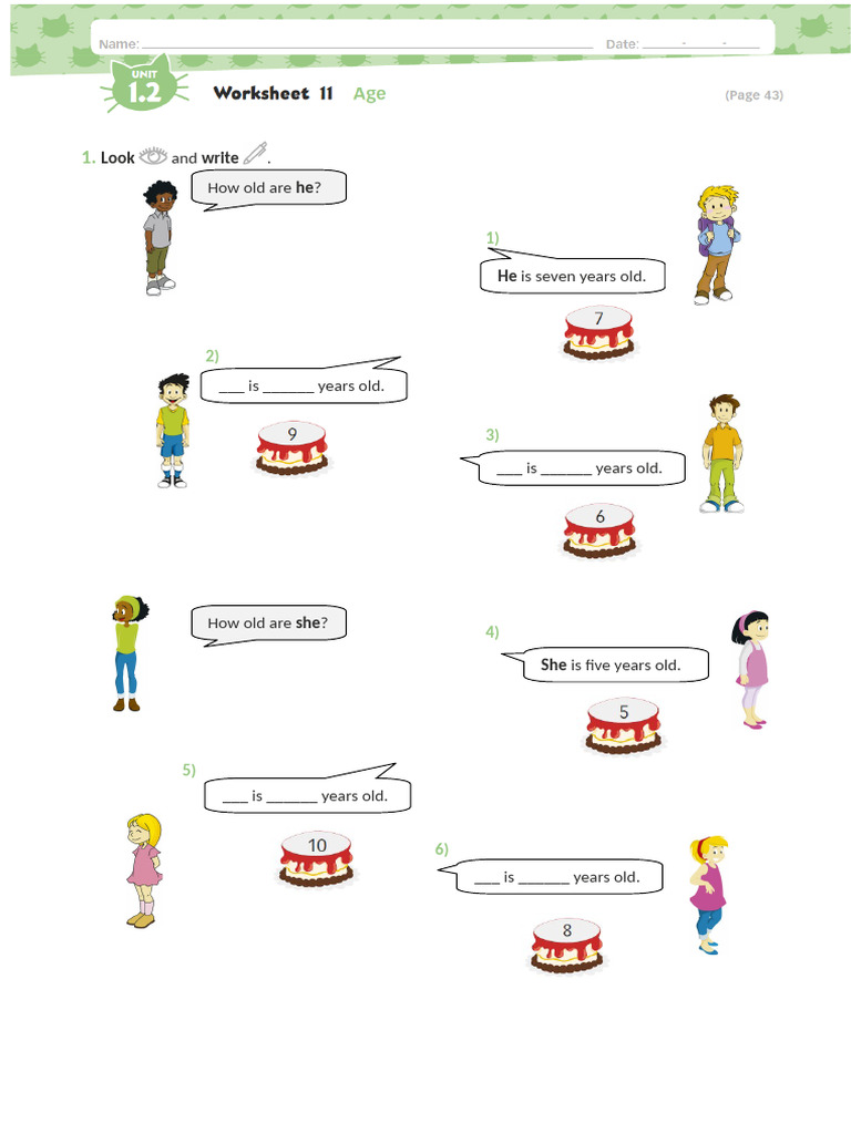 Nee - How Old Are You Worksheet11 | PDF