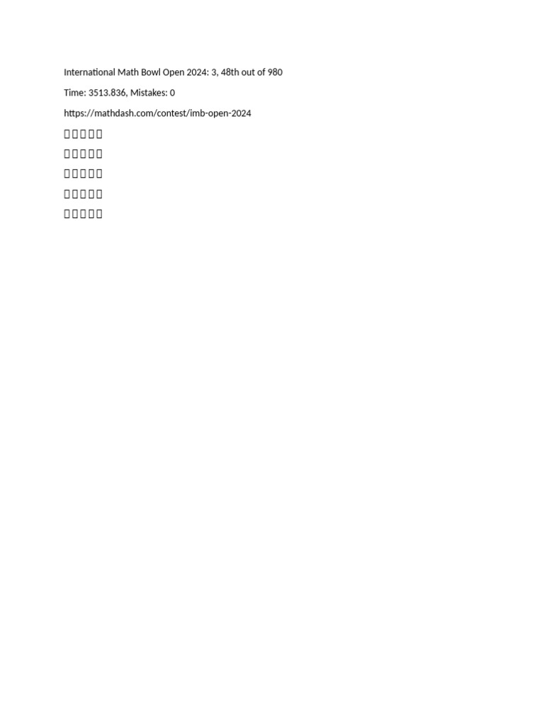 International Math Bowl Open 2024 | PDF