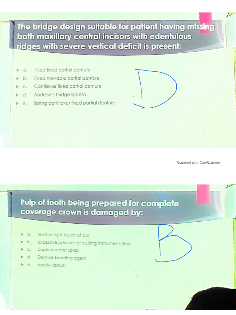 Complete Solved Prostho Test | PDF