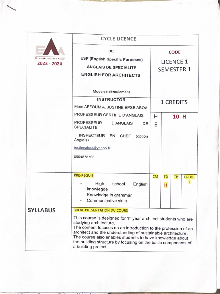 Cycle Licence Anglais | PDF