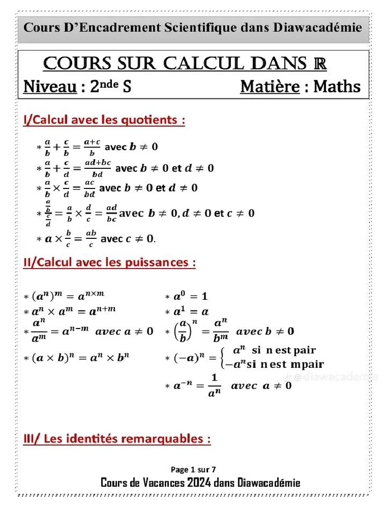 Calcul Dans R | PDF