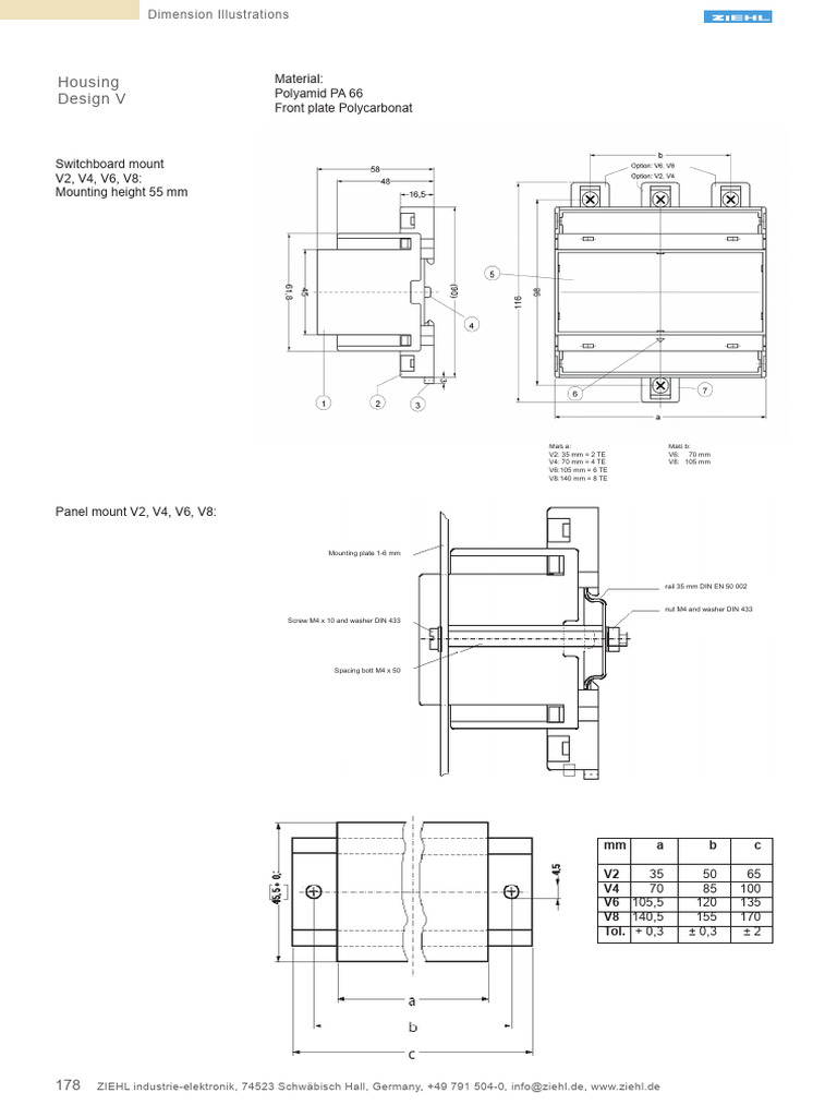 Housing - Drawing - Design V - ZIEHL | PDF