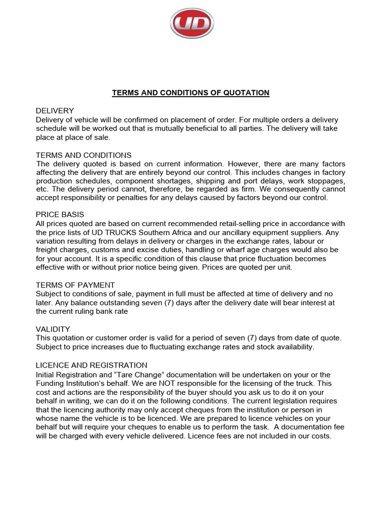 T&C's of quotations | PDF T&C's of quotations | PDF
