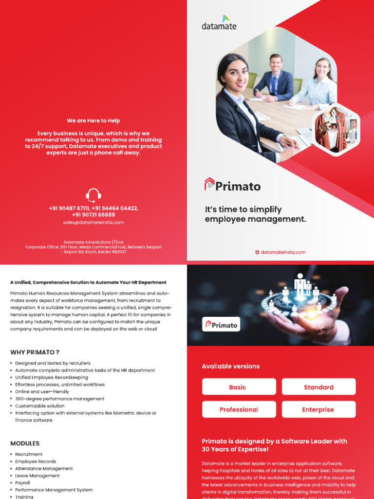 Datamate HRMS Brochure | PDF