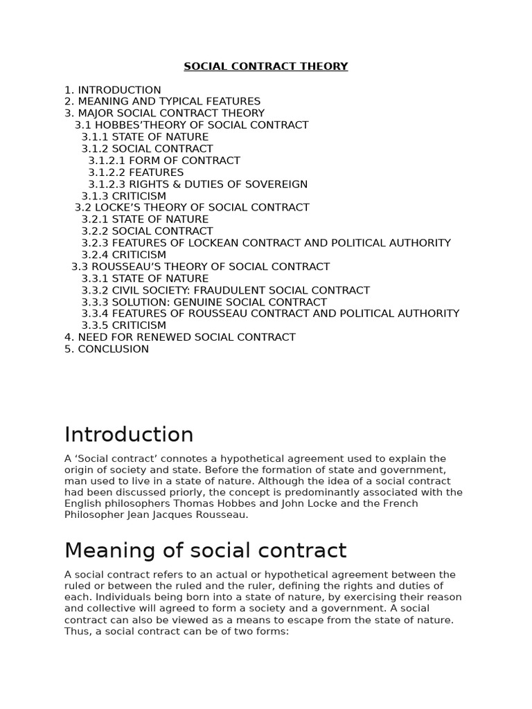 Social Contract Theory (LST) | PDF