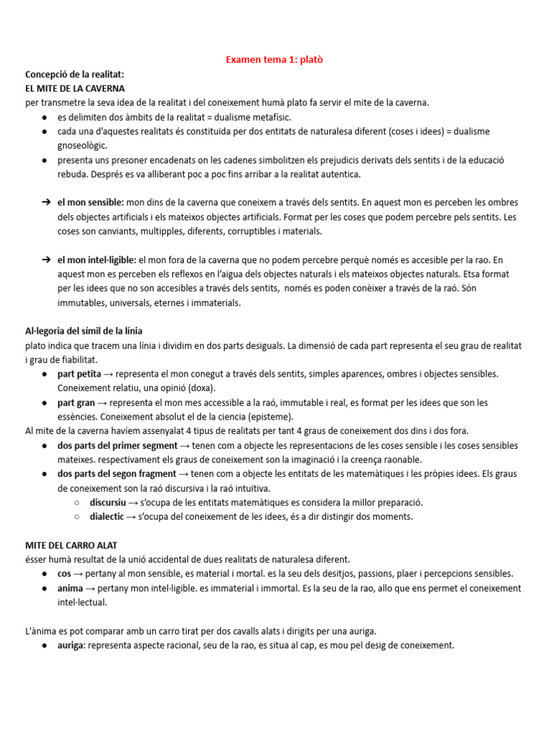 Examen tema 1 platò | PDF