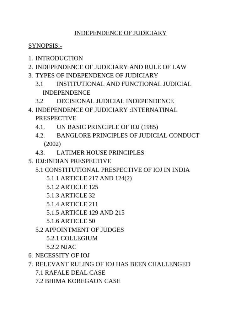 Independence of Judiciary | PDF