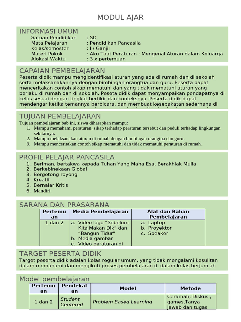 Modul PKN Sub Bab 2 (Aku Taat Peraturan) 2 | PDF