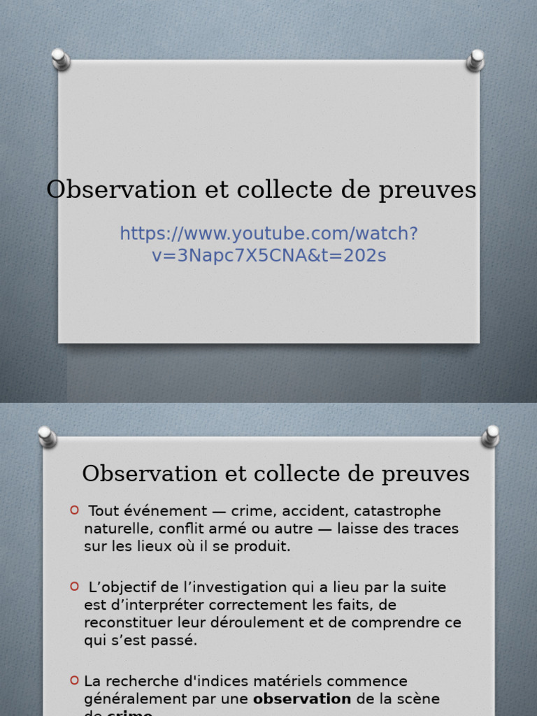 Cours 2 - Observation Et Collecte de Preuves | PDF
