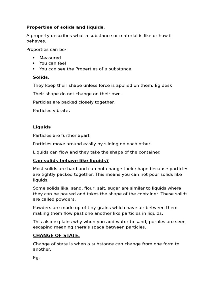 Properties of Solids and Liquids | PDF