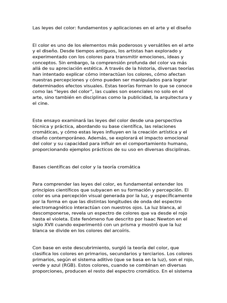 Las Leyes Del Color - Fundamentos y Aplicaciones en El Arte y El Diseño ...