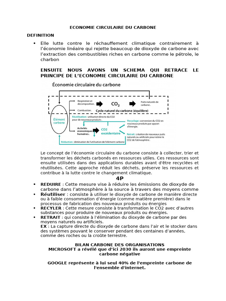 Economie Circulaire Du Carbone | PDF