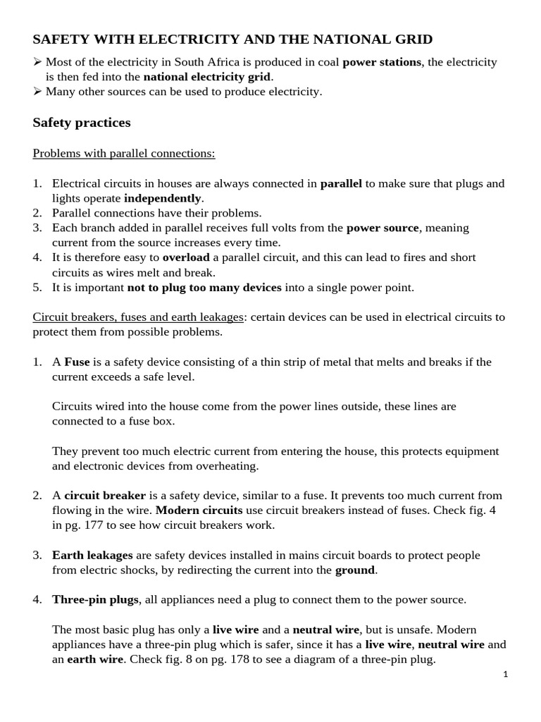 3F - Safety With Electricity and The National Grid | PDF