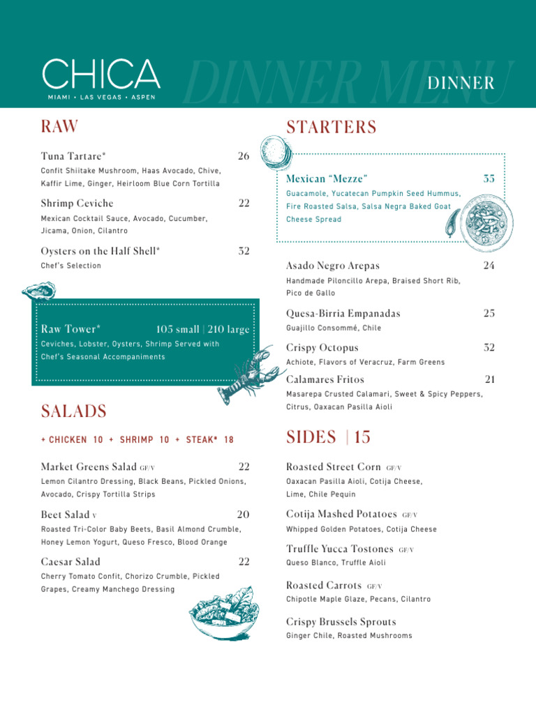 Chica+Vegas+Dinner+Menu+8 1 24 | PDF