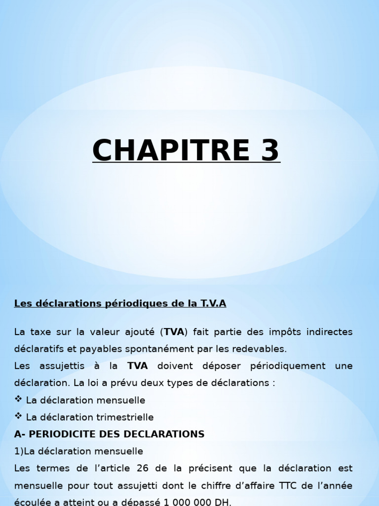Chapitre 3 TVA | PDF