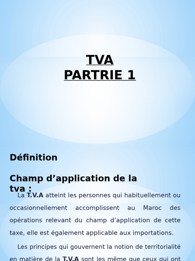 Chapitre 1 TVA | PDF