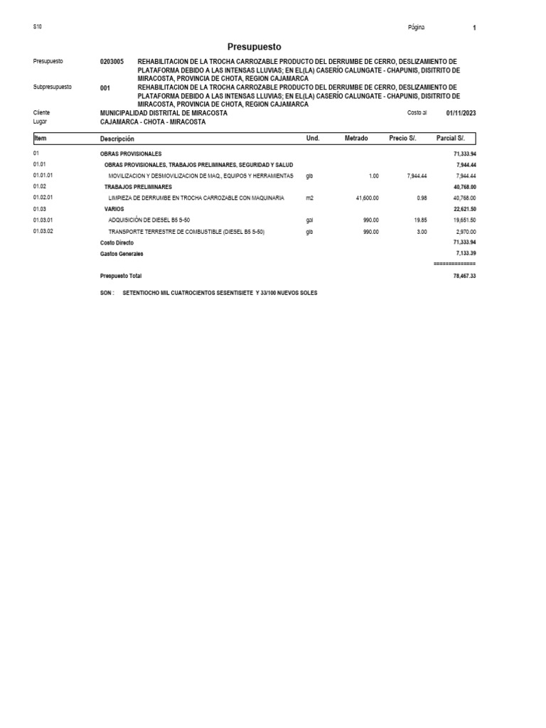 Presupuesto Ioarr | PDF
