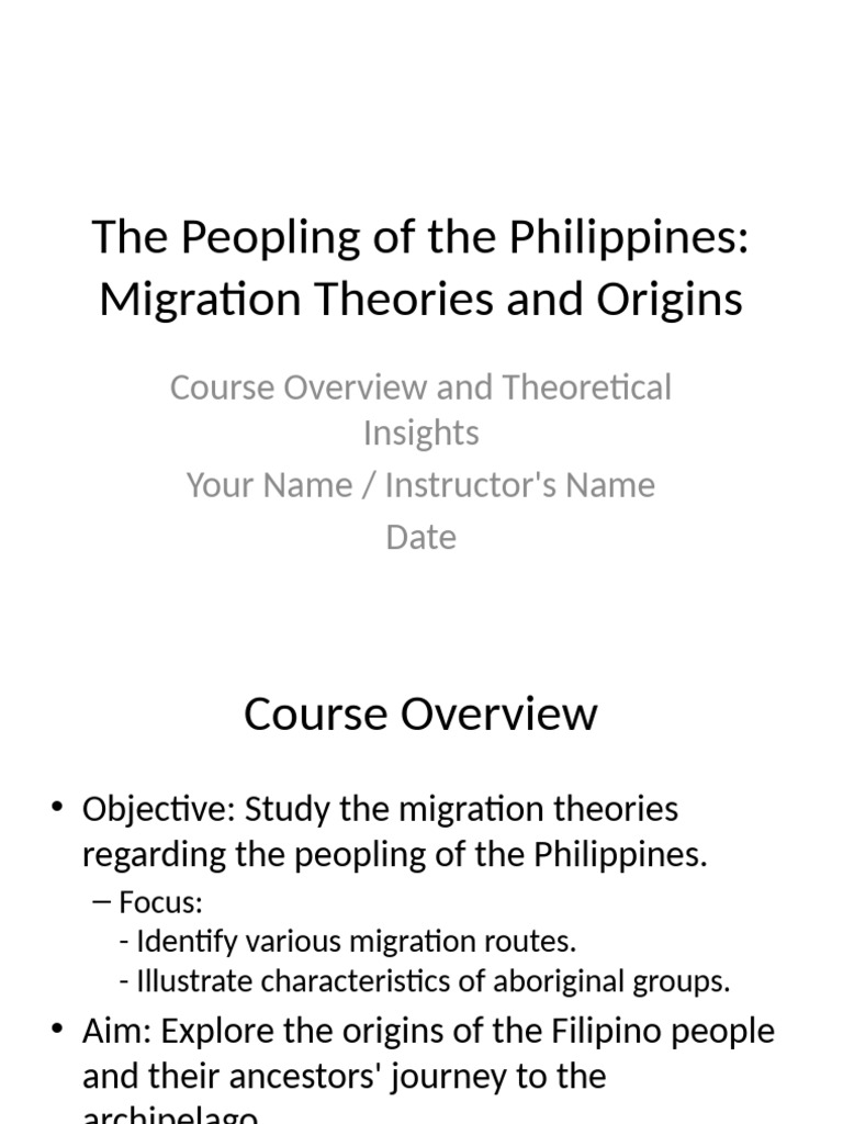 Peopling of The Philippines Migration Theories | PDF