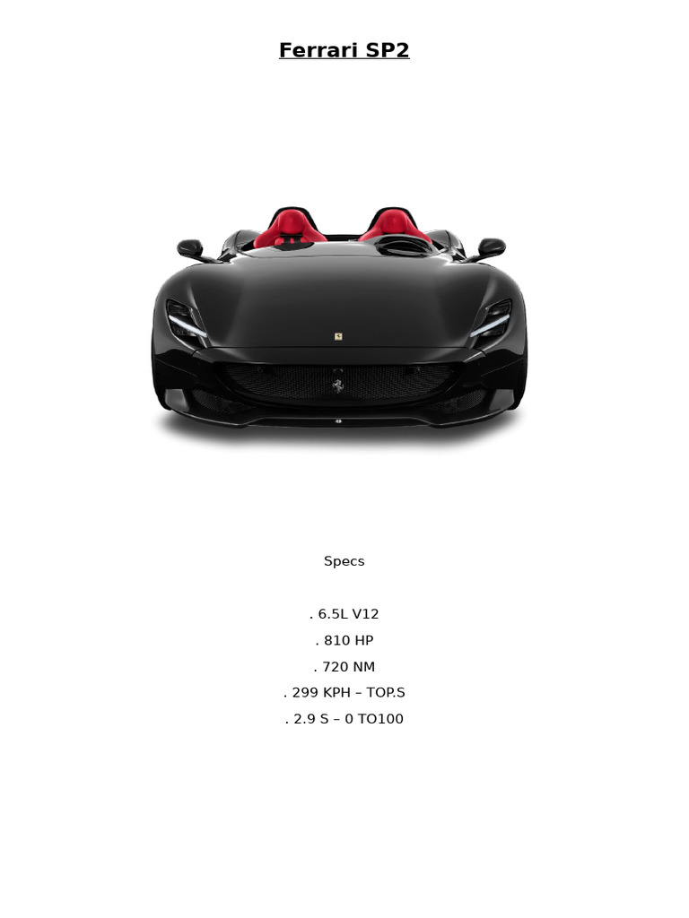 Ferrari Monza SP2 Specs | PDF