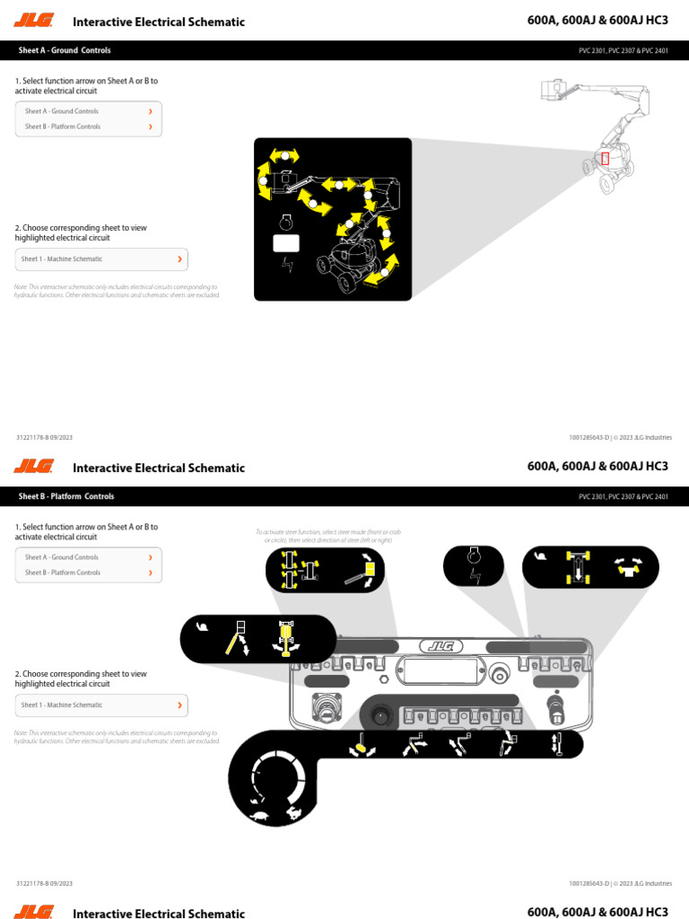 B 600A 600AJ 600AJ HC3 JLG Interactive Schematic English | PDF