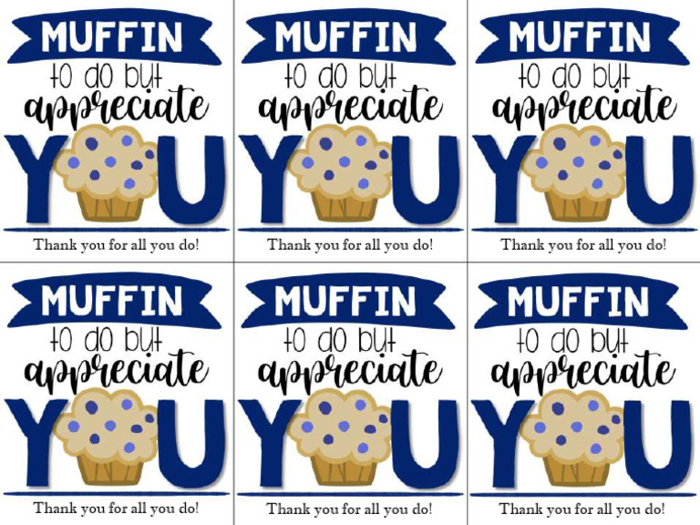 Editable Teacher Appreciation Muffin Tags | PDF