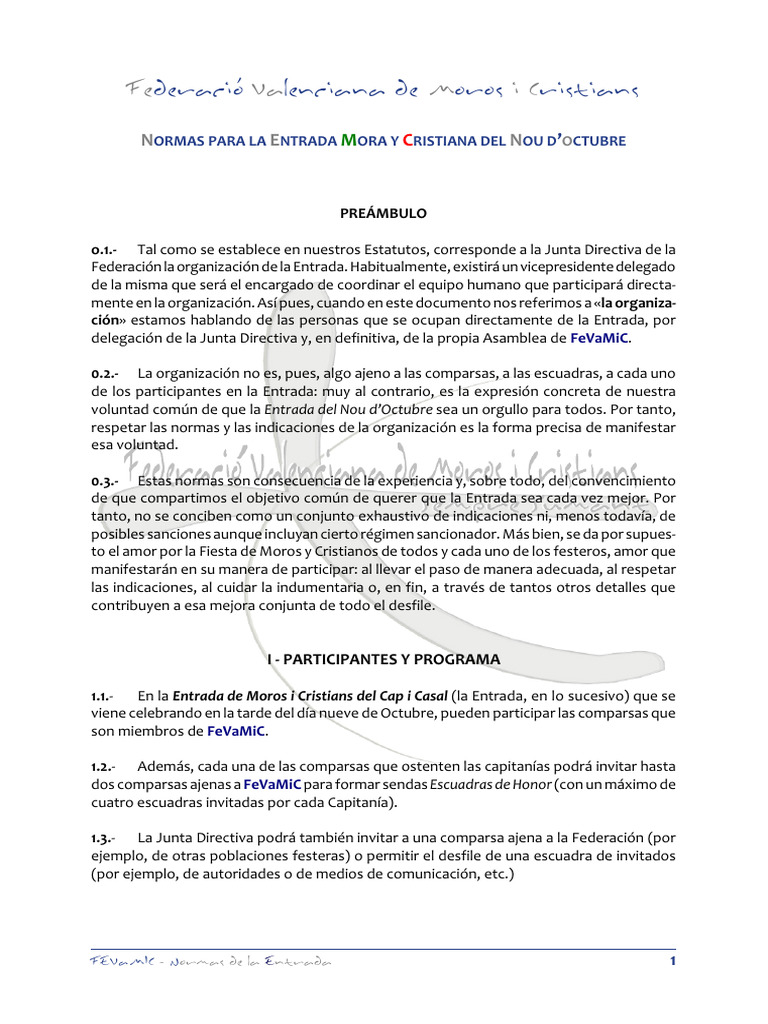 Normas Entrada | PDF