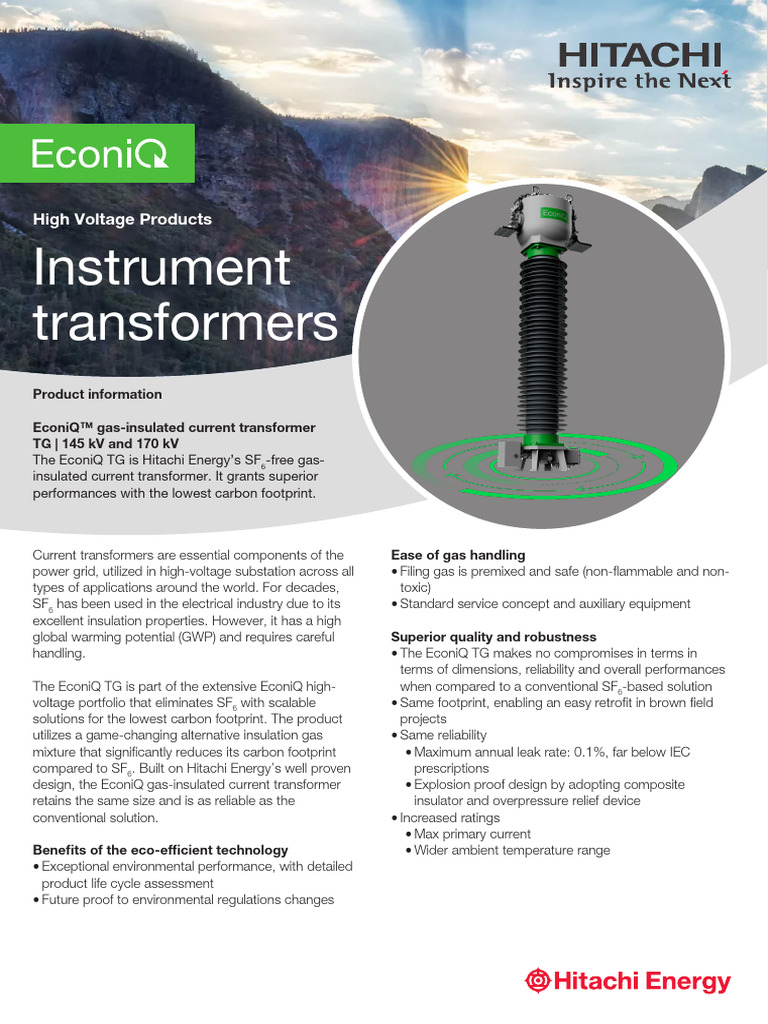 EconiQ gas insulated current transformer TG - Leaflet (1) | PDF