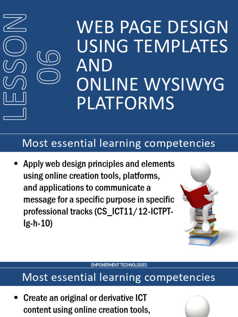 Lesson 06 Web Page Design Using Templates and Online WYSIWYG Platforms ...