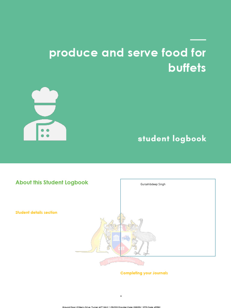 SITHCCC038 Student Logbook | PDF