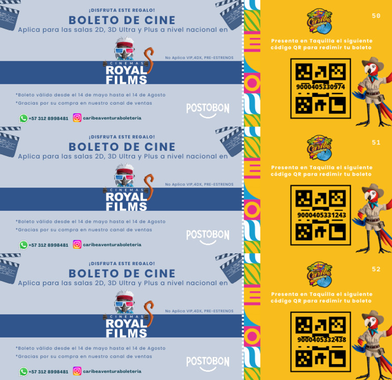 Boleto de Cine en Royal Films | PDF
