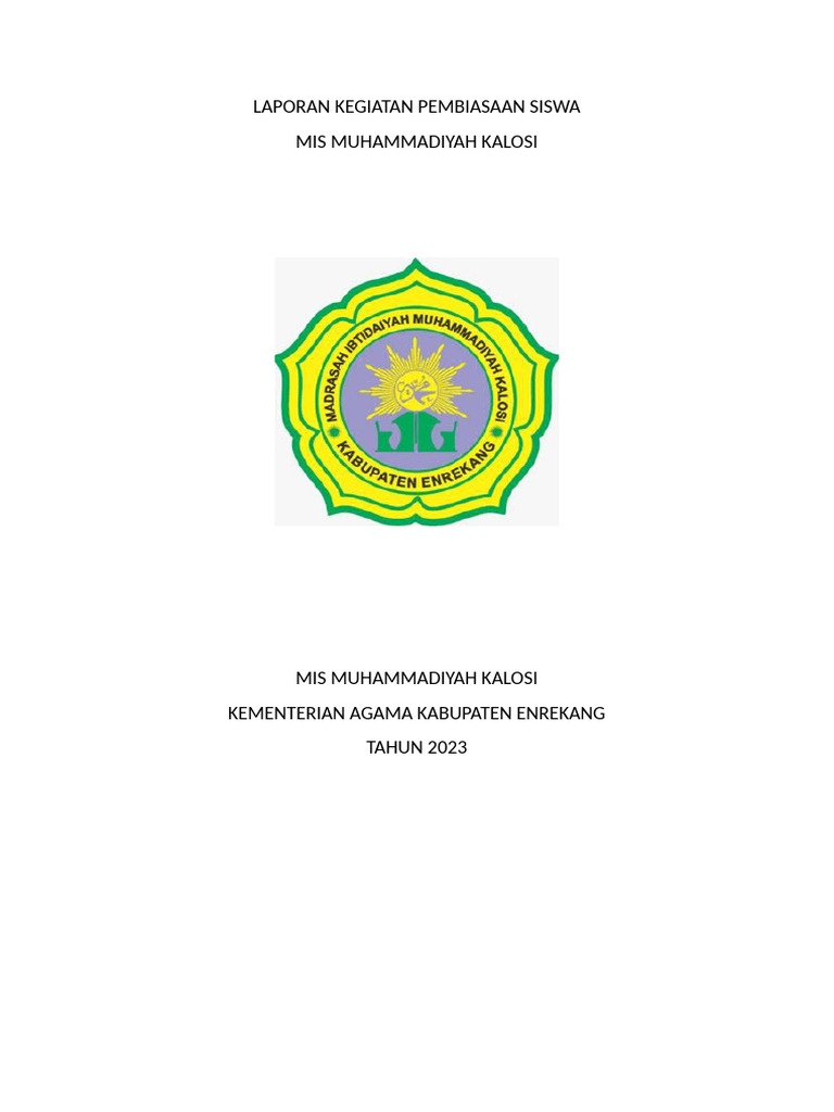 Laporan Kegiatan Pembiasaan Siswa | PDF