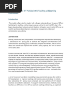 MODULE 4 Uses of ICT Policies in The Teaching and Learning Environment | PDF | Educational ...