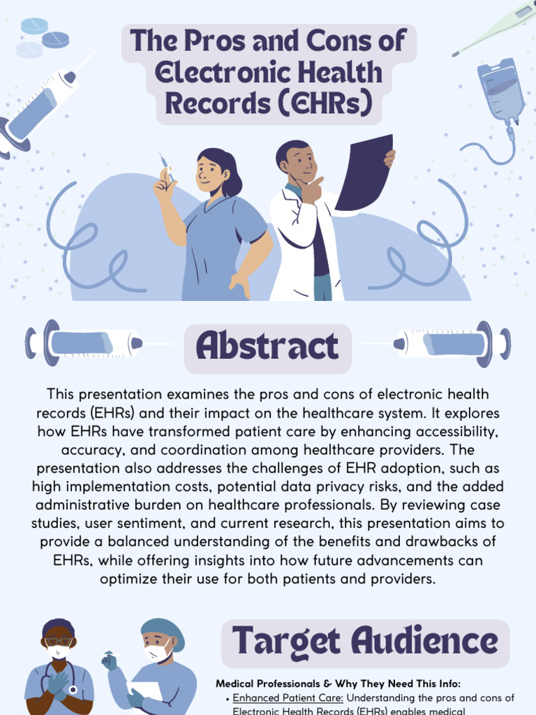 The Pros and Cons of Electronic Health Records (EHRs) | PDF