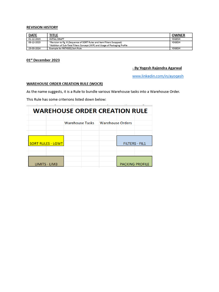 Exploring Warehouse Order Creation Rules in SAP EWM 1711191411 | PDF