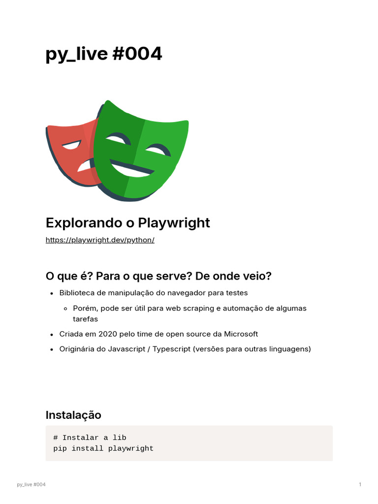 Py Live 001 Explorando Playwright | PDF